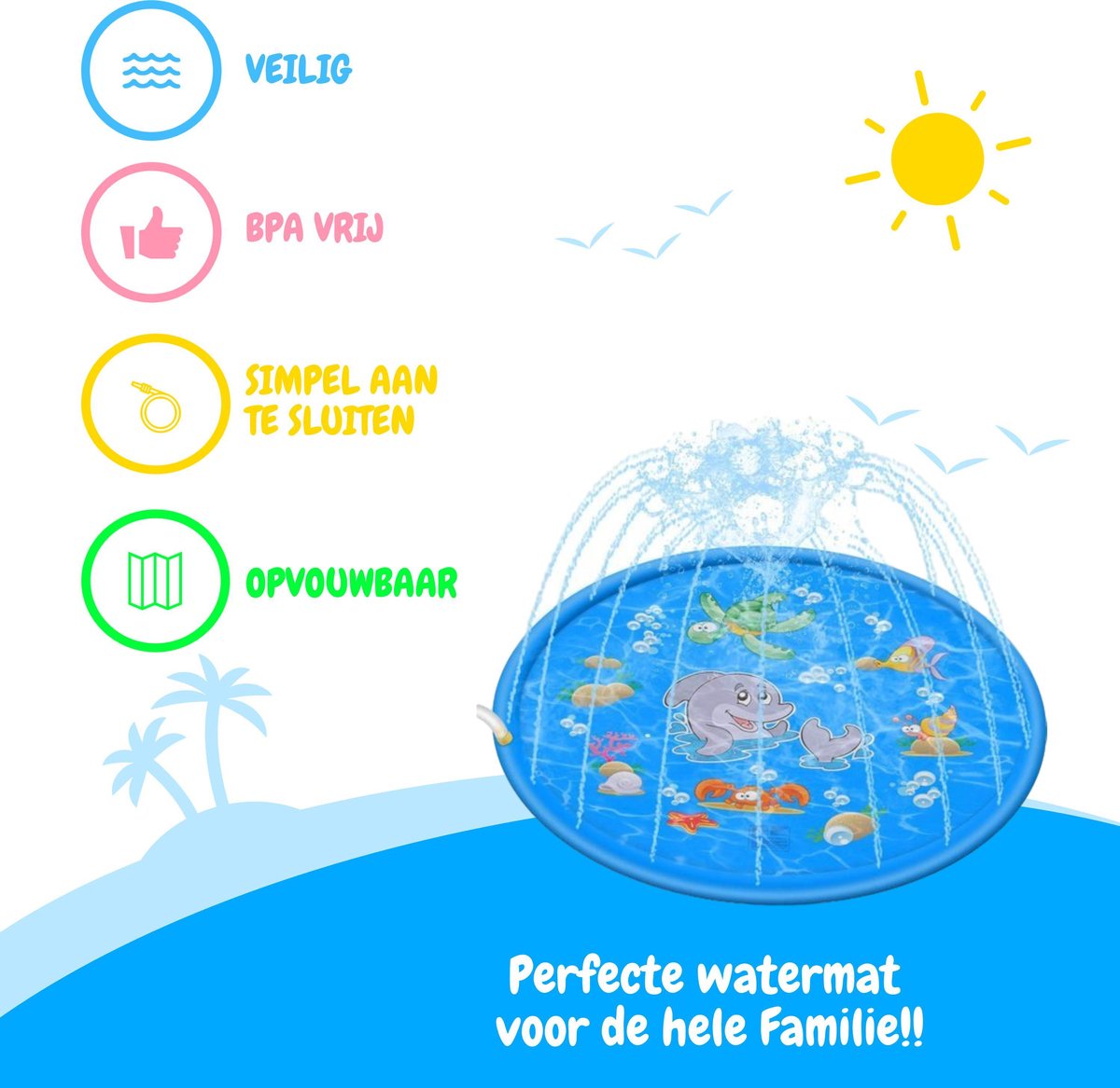 Waterspeelmat met fontein - Speelmat – Aquaplay - Waterspeelgoed ...