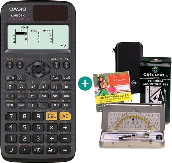 Casio FX 85 GT X + Cd leren (Duits)+ Beschermhoes + Geometrieset | bol.com