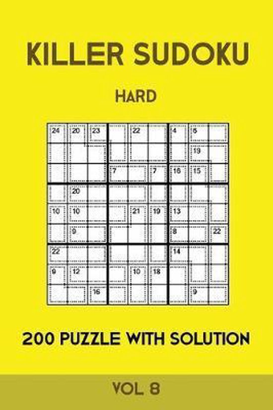 Killer Sudoku Hard 200 Puzzle With Solution Vol 8, Tewebook Sumdoku ...