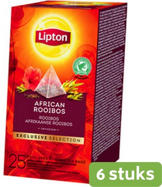 Lipton tea exclusive selection african rooibos - 6 x 25 builtjes | bol