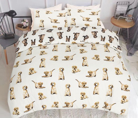 Dekbedovertrek Doggy – Labrador Retriever Puppy Hond – 100% Katoen ...