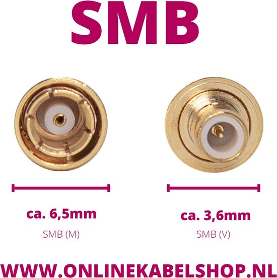 SMA (v) - SMB (v) adapter - 50 Ohm | bol