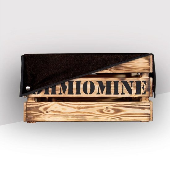 Ohmiomine Transporter Fietskrat Gebrand Hout inclusief Kool Zwart ...