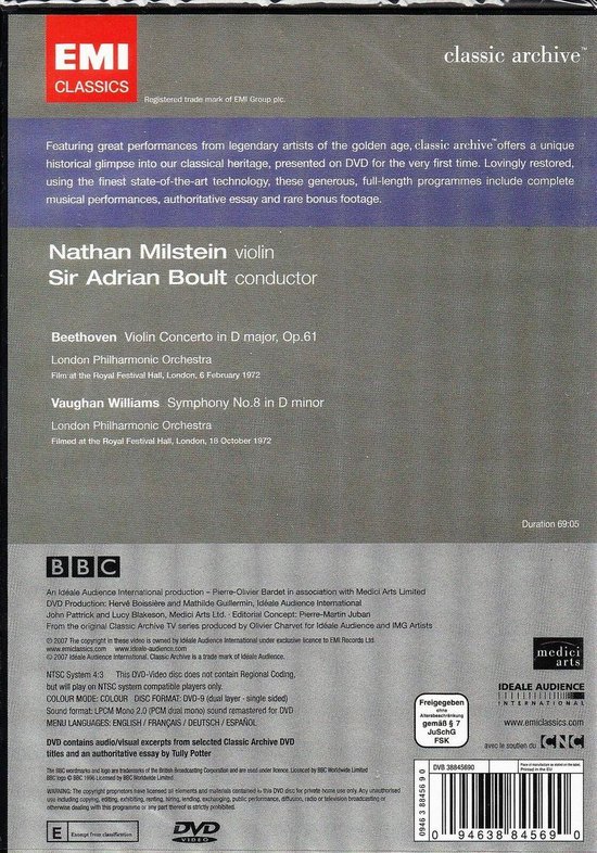 Nathan Milstein & Sir Adrian Boult - Emi classics, Vaughan William ...