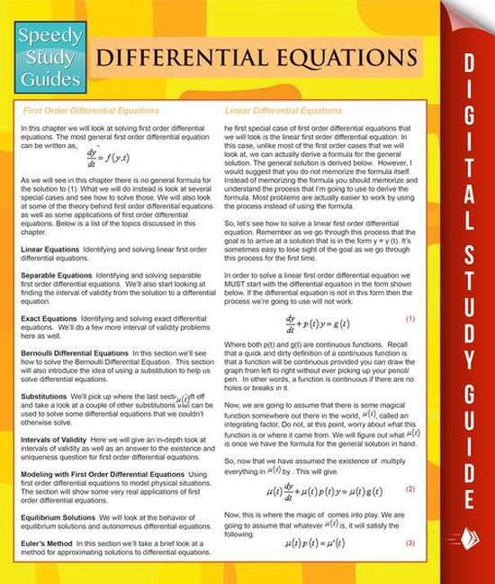 Differential Equations (Speedy Study Guides) (ebook), Speedy Publishing ...