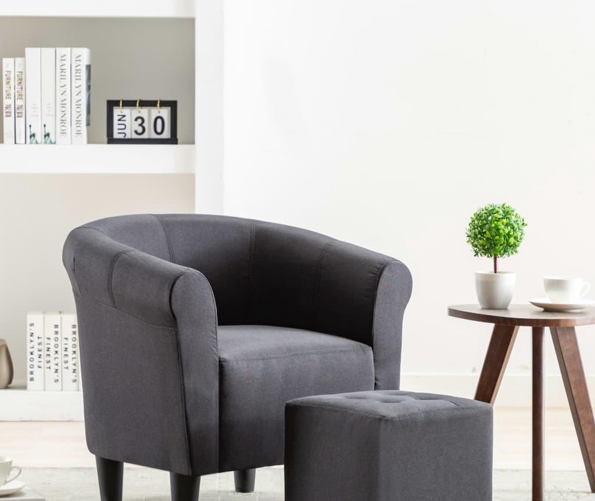 Luxe Loungestoel met kruk (Incl LW anti kras viltjes) - Lounge stoel ...