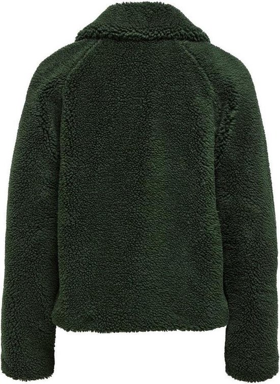 Only - Dames Jas - Teddy - Maat M - Donkergroen | bol