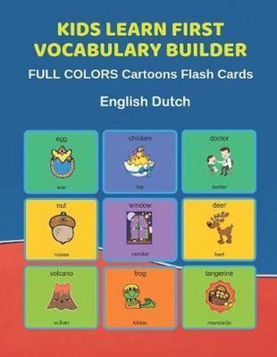 Kids Learn First Vocabulary Builder FULL COLORS Cartoons Flash Cards ...