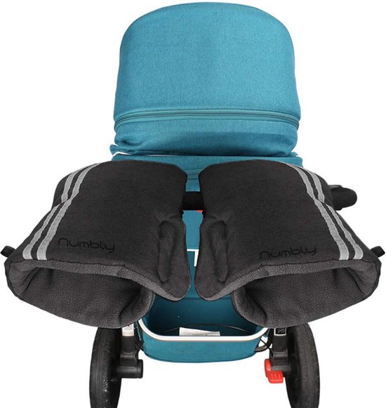 Numbly® Handwarmers kinderwagen en buggy - Reflecterende strip - Zwart ...