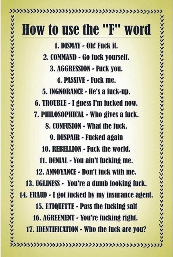 Wandbord - How To Use The "F" Word | bol