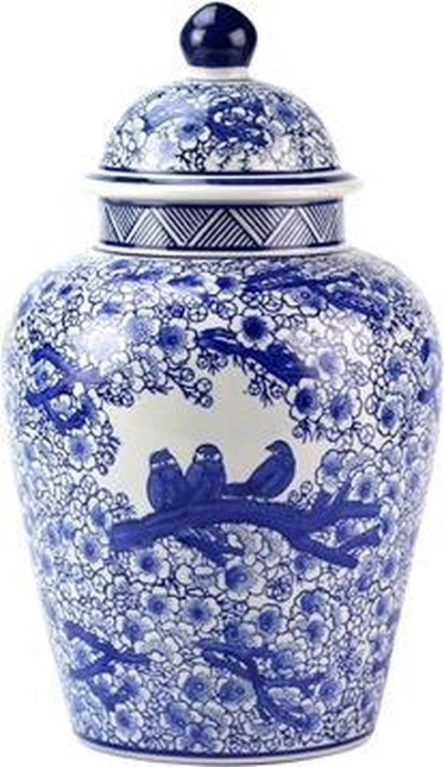 Grote Gemberpot Met Bloemen En Vogels | bol