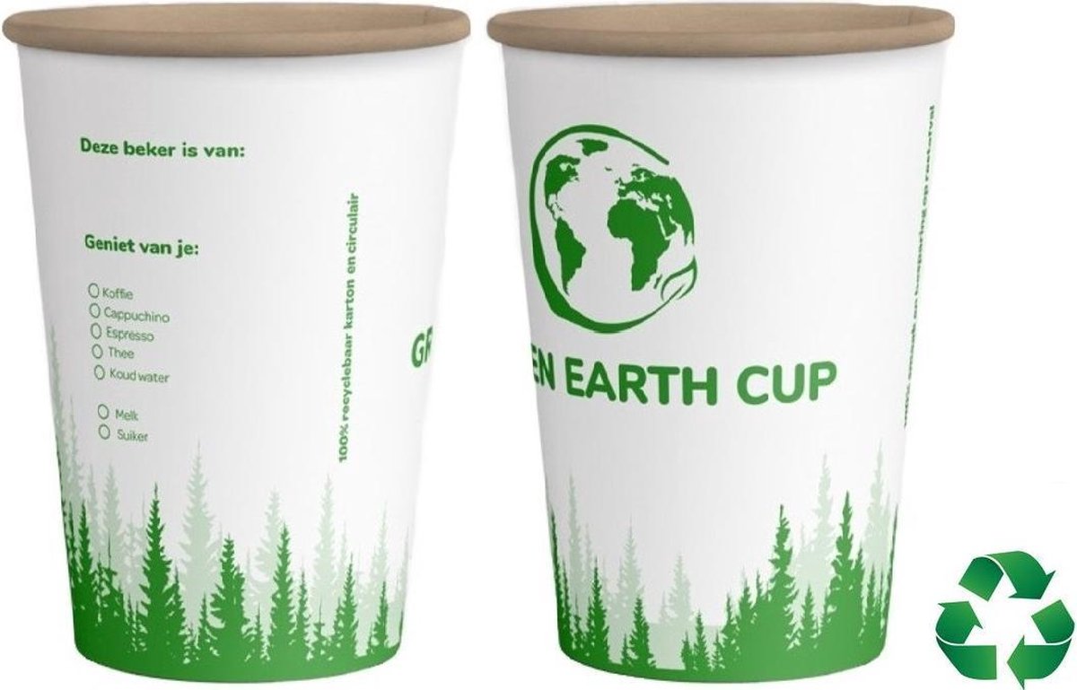Green Earth Cup 7oz/180ml Eco beker, 100% recyclebaar & composteerbaar ...