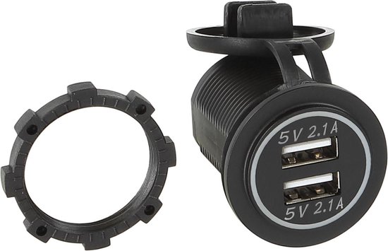 Dual USB auto lader 12V/24V 4.2A / Wit (Bulk) | bol