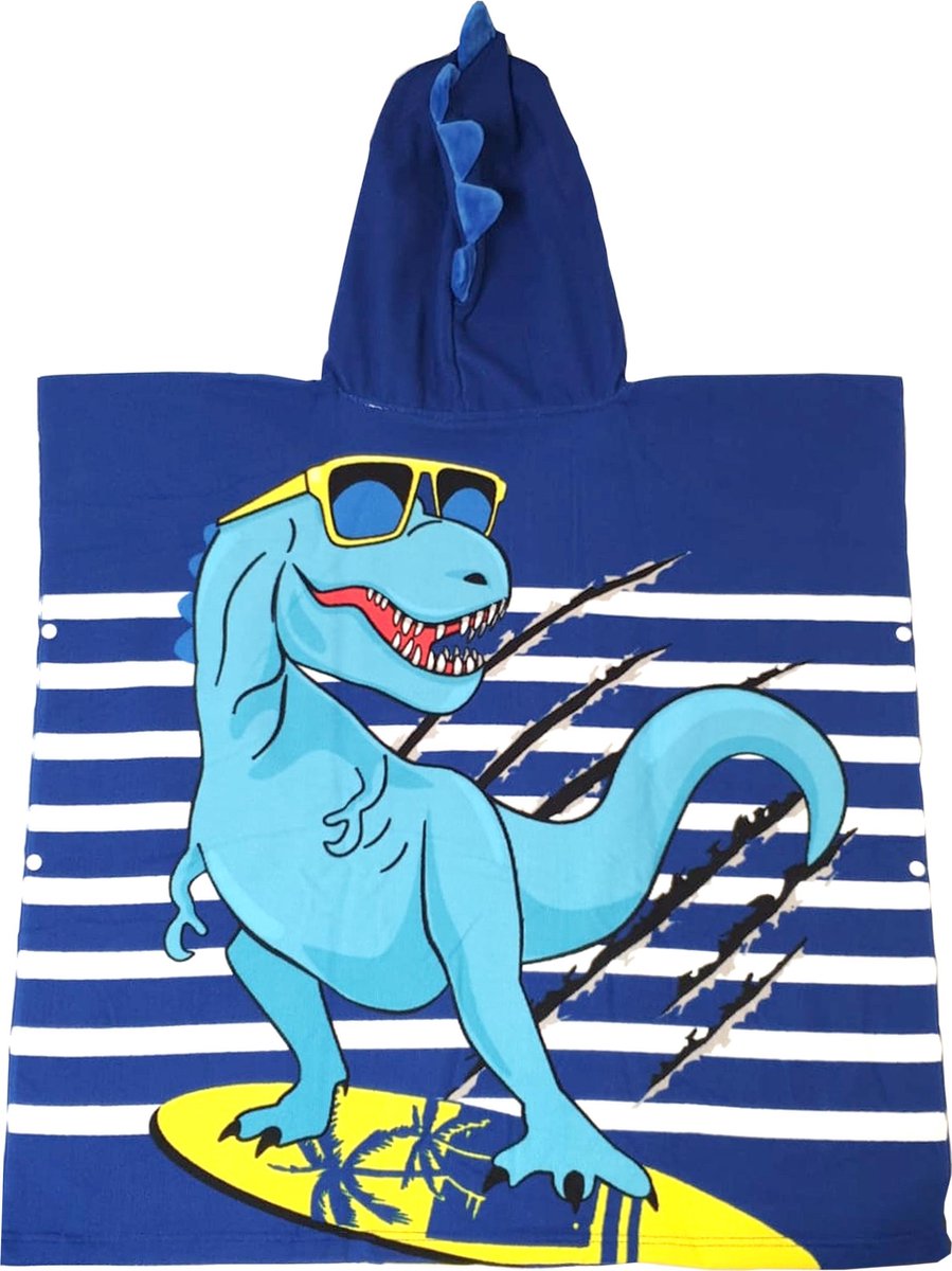 El Poncho Towels - Handdoek met cape - Stoere Dino - 75x150mm - Met ...