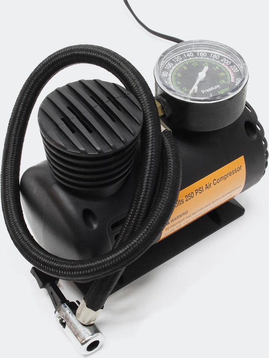 Mini-luchtcompressor 12v - Bandenpomp - 17 Bar - Kunststof - Zwart ...