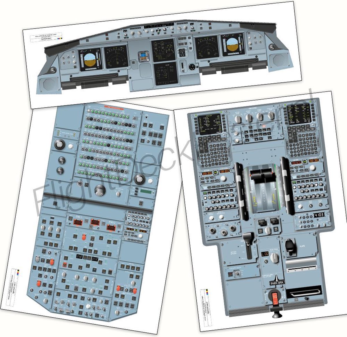 Airbus A320 Family - Triple-A (elk instrument panel op een eigen poster ...