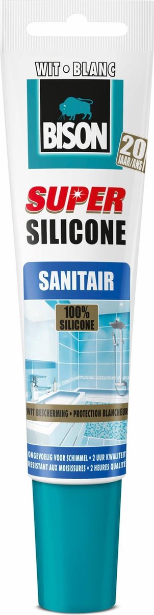 Bison super silicone sanitair wit - 150 ml. | bol.com