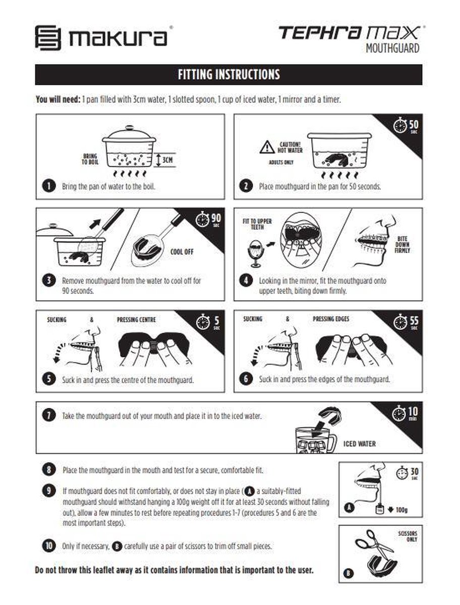 Makura Tephra Max Protège-dents en gel convertible avec sangle de fixation Senior Vert... | bol.com