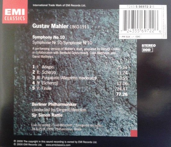 Mahler: Symphony No.10 / Simon Rattle, Berliner Philharmoniker, Gustav Mahler | Muziek | bol