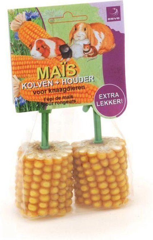 Esve Maiskolven met Houder - 2 St - Konijnensnack | bol