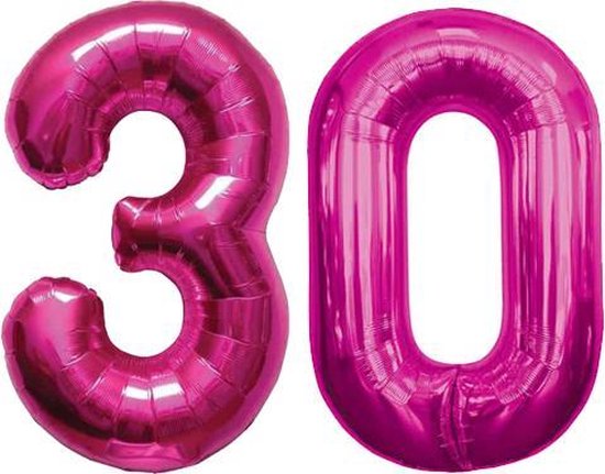 Cijfer 30 Magenta Helium 86 cm Excl. helium | bol.com