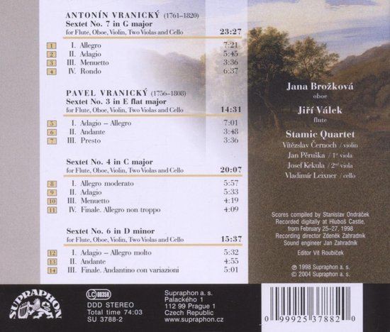 Jana Brožková, Jiří Válek, Stamic Quartet - Vranický Antonín & Pavel ...