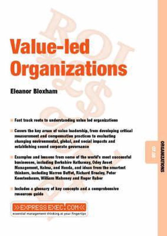 Value-Led Organizations | 9781841123103 | Eleanor Bloxham | Boeken ...