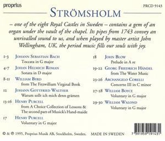 Organ of Stromsholm, The (Wellingham), John Wellingham | Muziek | bol