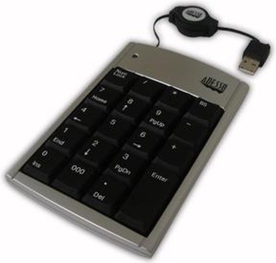 Adesso toetsenborden 19 Key Numeric Keypad with Retractable Cord | bol.com