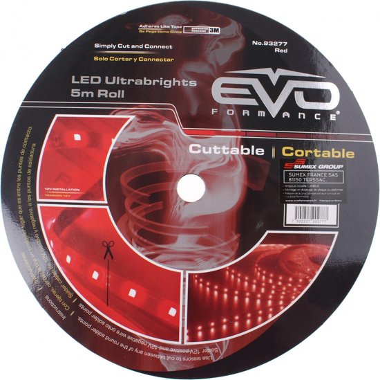 Evo Formance Led-strip Flexibel 12 Volt 500 Cm Op Rol Rood | bol.com