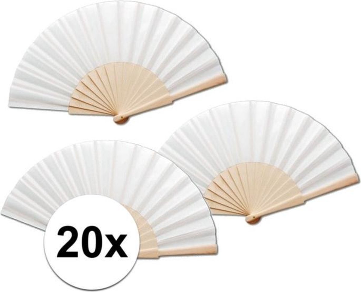 20 stuks zomerse Spaanse waaiers wit | bol