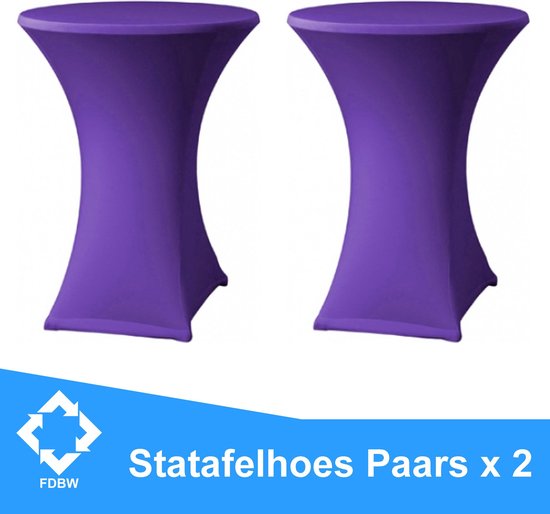 Statafelrok Luxe x 2 - Statafel Tafelrok - Statafelhoes - Stretch – PAARS - ∅80 x 110... | bol.com