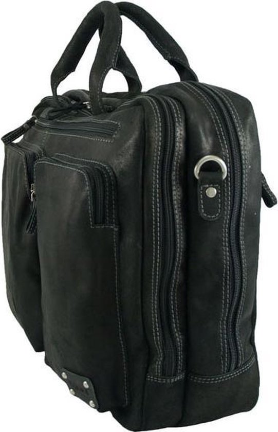 Zwarte laptoptas 15 inch leer | bol.com