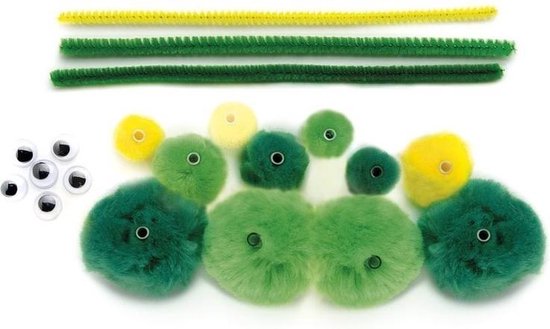 Maak je eigen groene rups van pompons pakket | bol