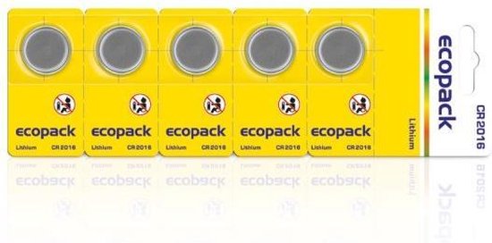 5 Stuks CR2016 VARTA knoopcel batterij ecopack | bol.com