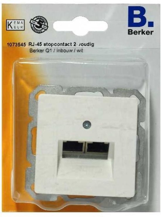 BERKER Q1 RJ-45 stopcontact 2-voudig, inbouw | WIT | bol.com