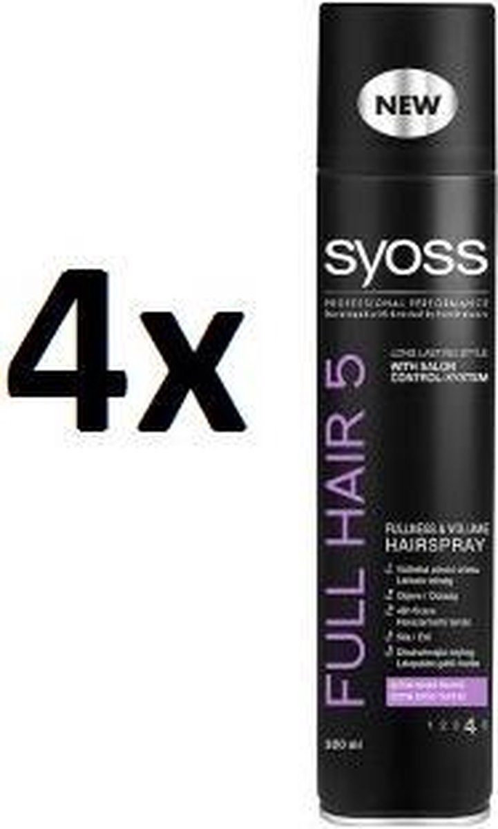 Syoss Hairspray Full Hair 5 - Voordeelverpakking 4 x 400 ml | bol