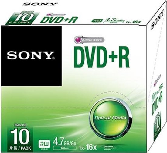 Sony 10DMR47SS - 10 x DVD-R - 4.7 GB ( 120min ) 16x - slim jewel case ...