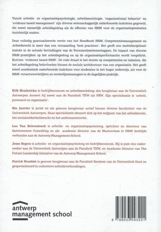 Handboek HRM | 9789033493201 | Erik Henderickx | Boeken | bol