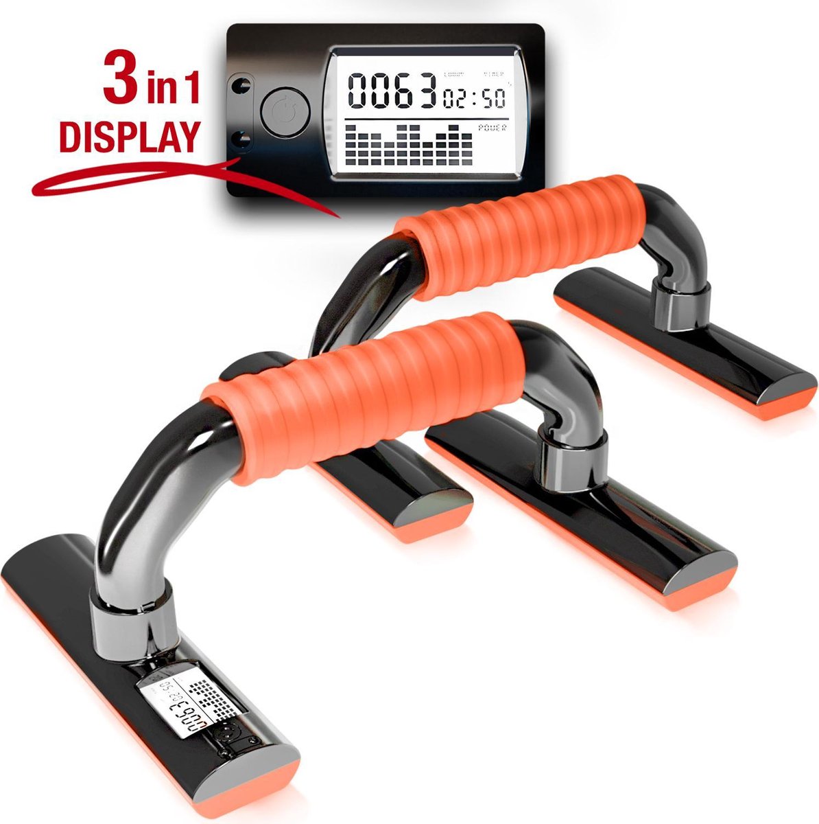 Sportstech Germany - PBX300 opdruksteunen - push-up bars - 3in1-display ...