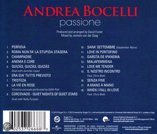 Passione (Deluxe Edition), Andrea Bocelli | CD (album) | Muziek | bol.com