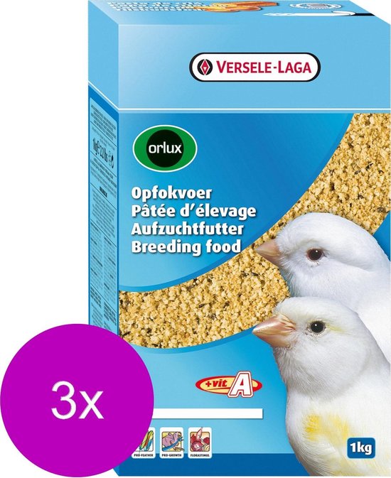 Versele-Laga Orlux Aliment d'élevage Bianco - Nourriture pour oiseaux - 3 x 1 kg | bol