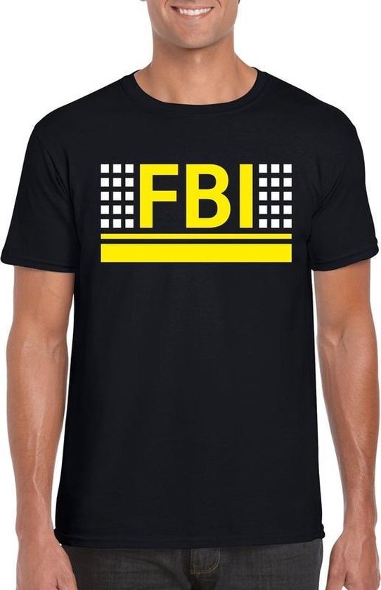 Politie FBI logo zwart t-shirt voor heren - Geheim agent ...