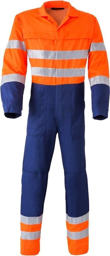 HAVEP Overall High Visibility 2415 - Marine/Fluo Oranje - 58 | bol