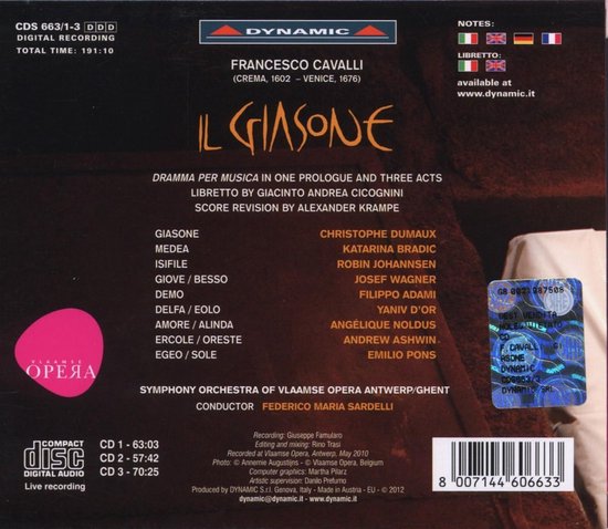 Symfonisch Orkest Van De Vlaamse Op - Il Giasone (3 CD), Symfonisch ...