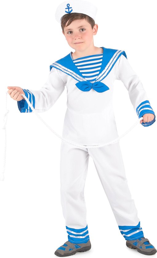 LUCIDA - Blauw-wit matrozen kostuum voor jongens - L 128/140 (10-12 ...