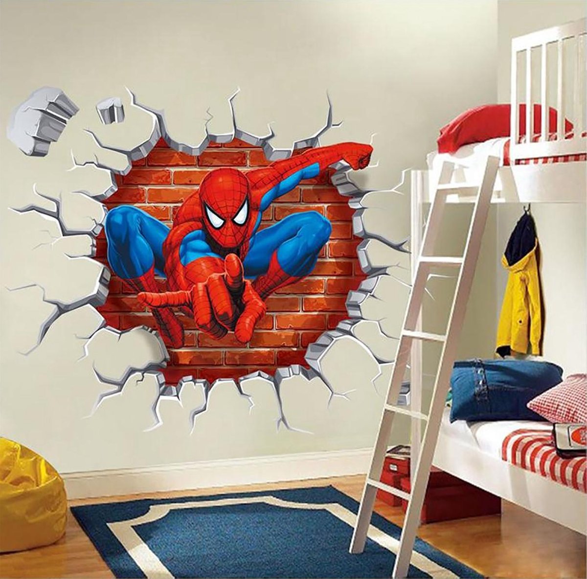 Muursticker Spiderman | Spider-Man door muur (3D-effect) | Muursticker ...