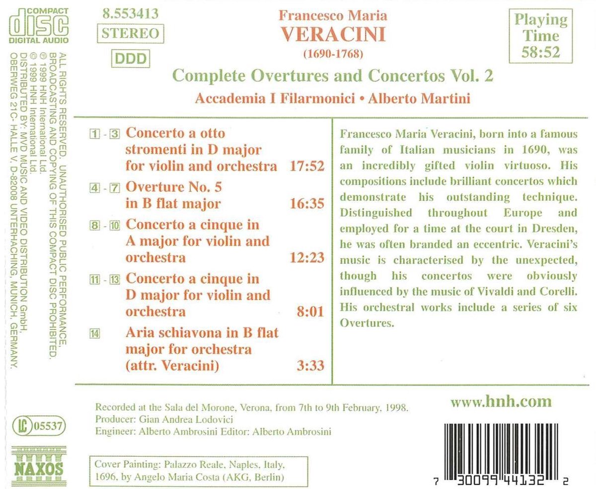 Veracini: Complete Overtures and Concertos Vol 2, Accademia I Fi | CD ...