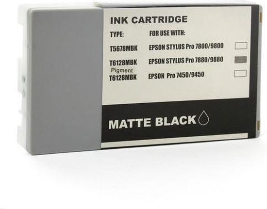 Epson T6128 - Inktcartridge / Mat Zwart (huismerk) | bol