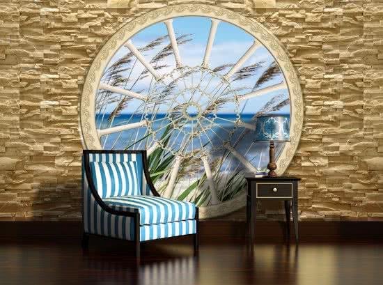 Stone Wall Beach Sea Sand Nature Photo Wallcovering | bol.com